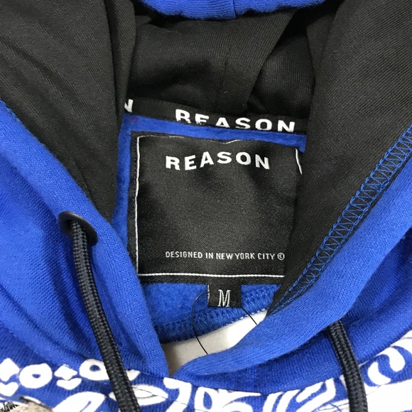 Reason | Shirts | Reason Brand Mens Rabbit Blue Bandana Hoodie | Poshmark